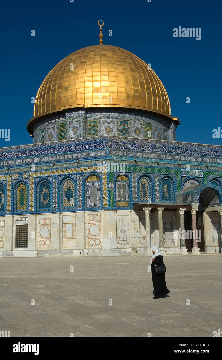 The gilded Islamic shrine Dome of the Rock in the Temple Mount known to ...