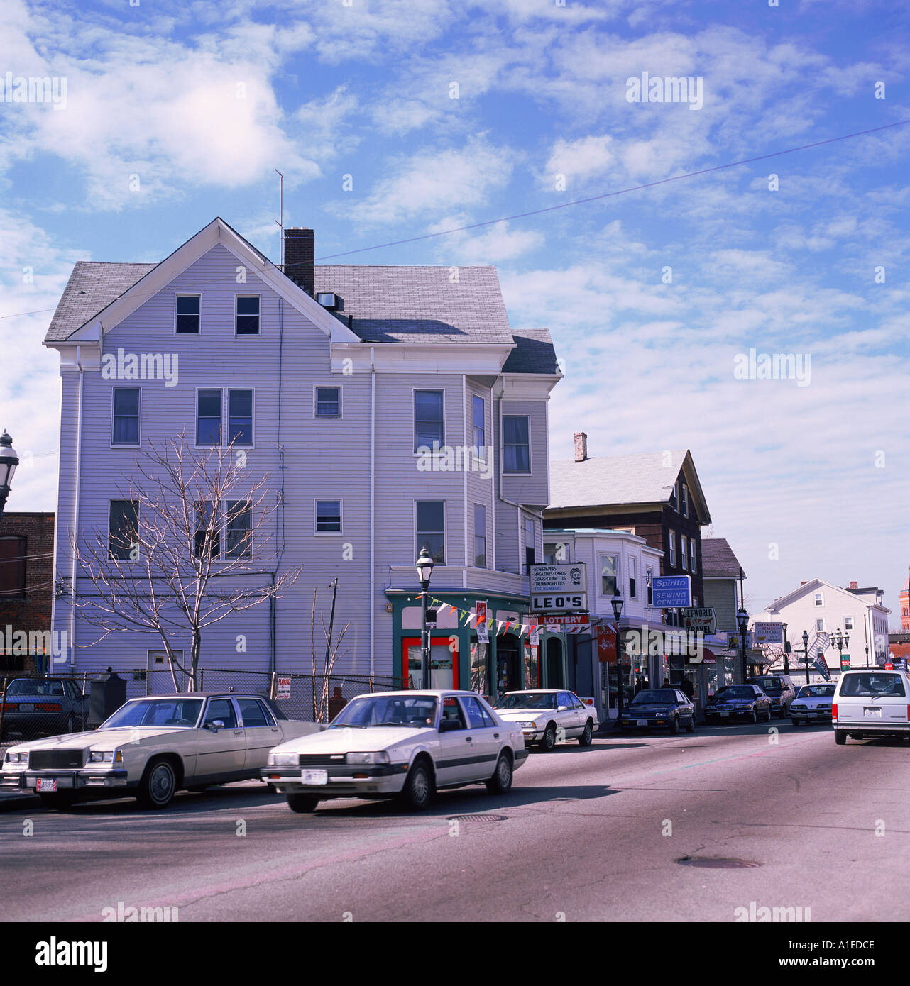 Street scene in the town of Providence Rhode Island New England USA D ...