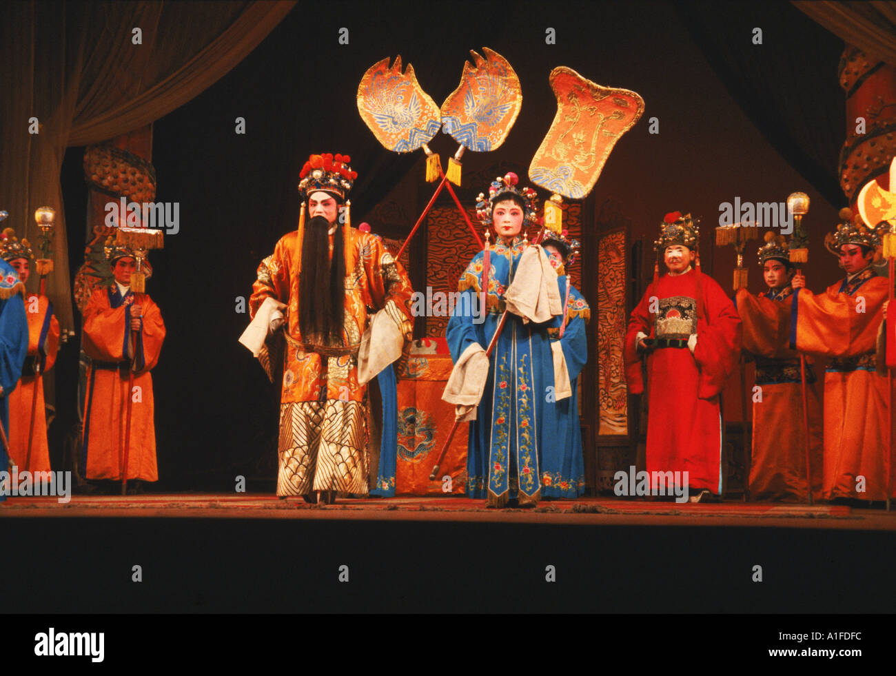 Actors on stage during a traditional Sichuan Opera in China G Corrigan ...