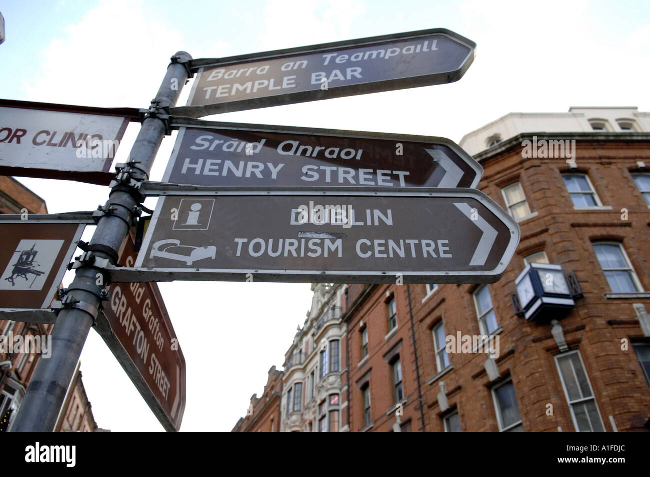 street signs brown locations destination henry street temple bar dublin ...