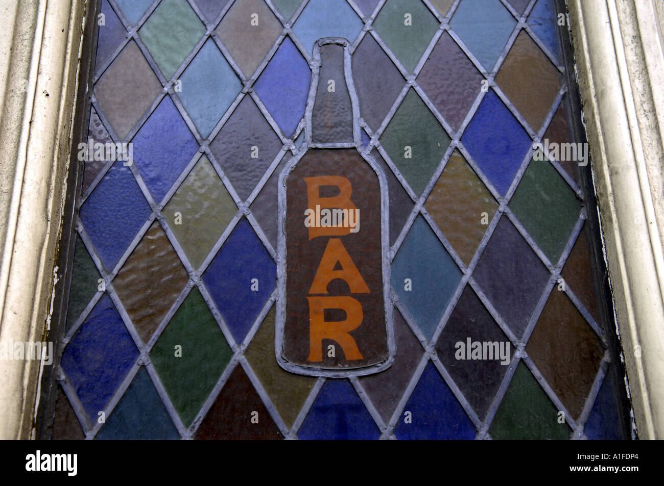 bar window stained glass retro pub alcohol boozer public house dublin ...