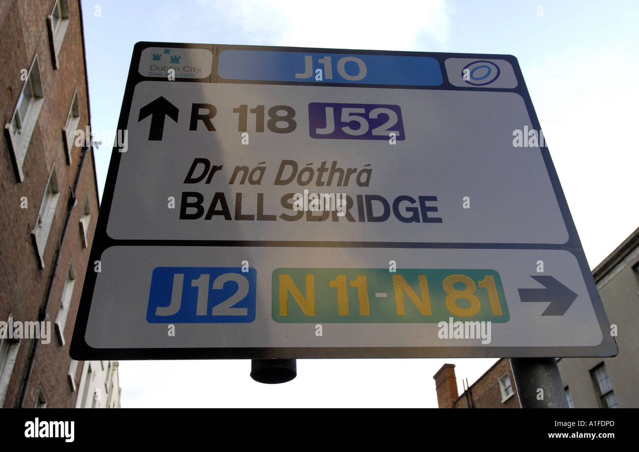 road sign dublin ireland eire southern south travel tourism editorial ...