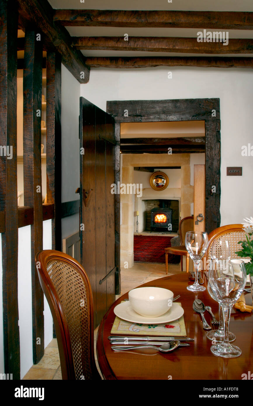 UK property, house interior, traditional, dining room Stock Photo - Alamy