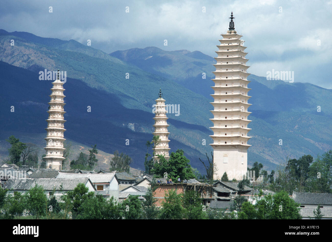 Three pagodas symbol of Dali in China G Corrigan Stock Photo - Alamy