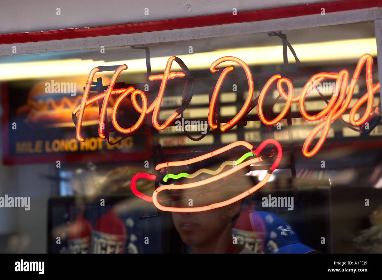 neon hot dog sign Stock Photo - Alamy
