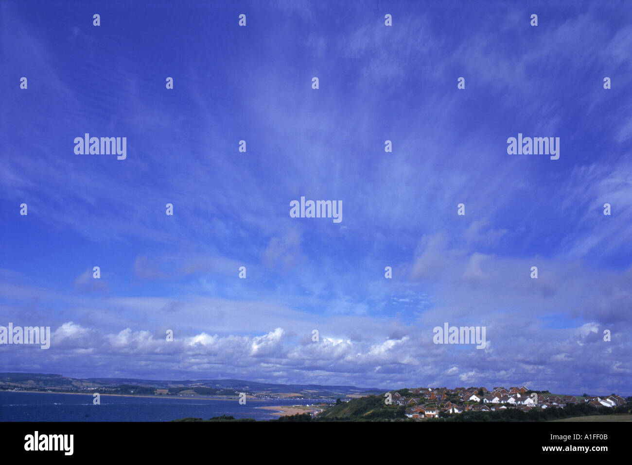 Summer sky with a change in the weather due over Exmouth Devon England ...