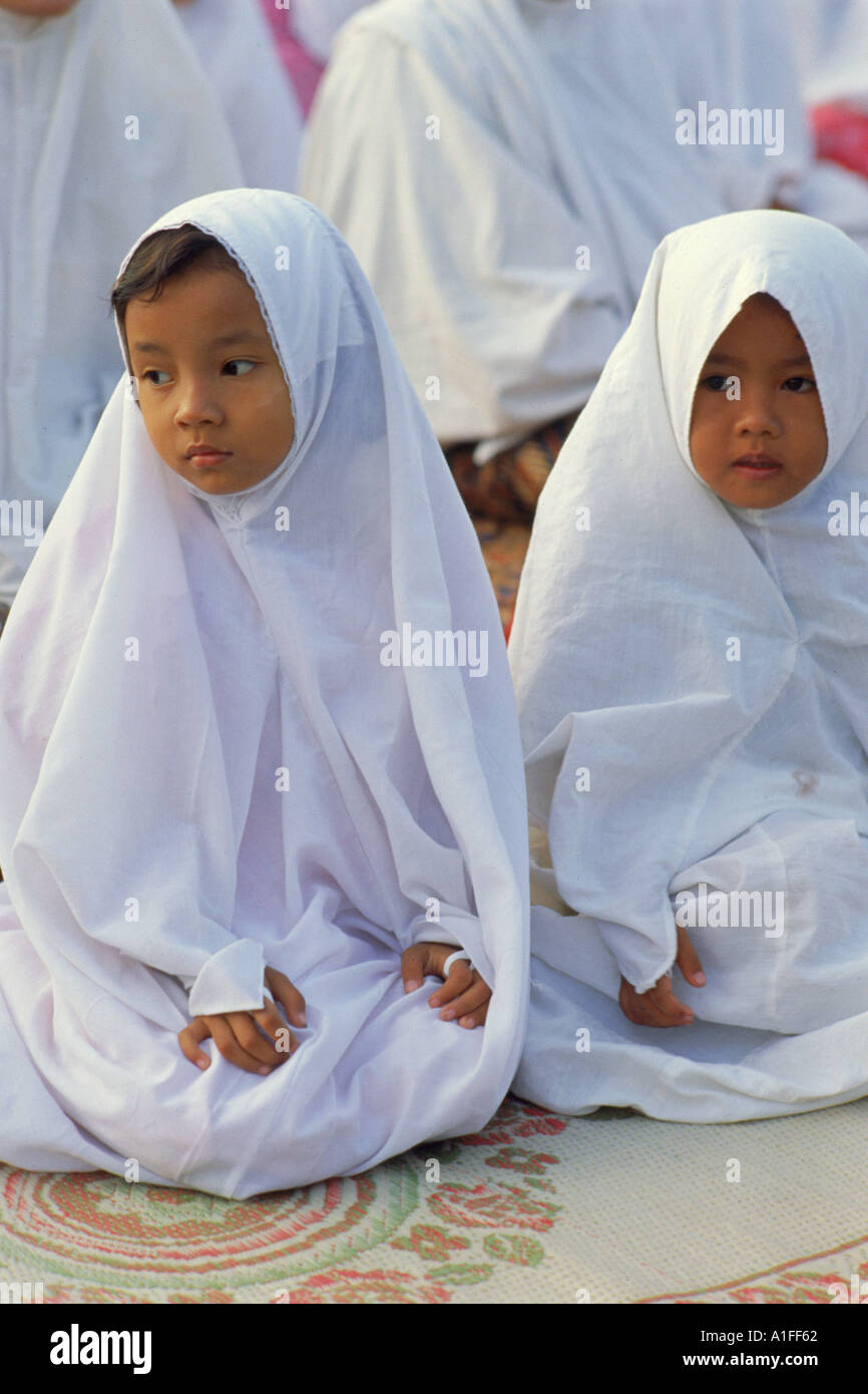 Muslim children at morning prayers on Java Indonesia Asia Advertasia ...