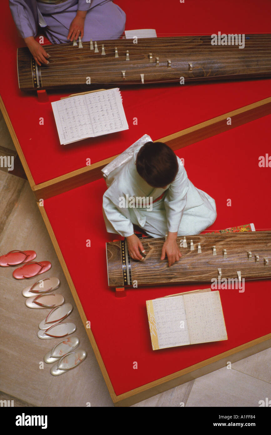 Koto players with their traditional instruments in Japan Asia P Van ...