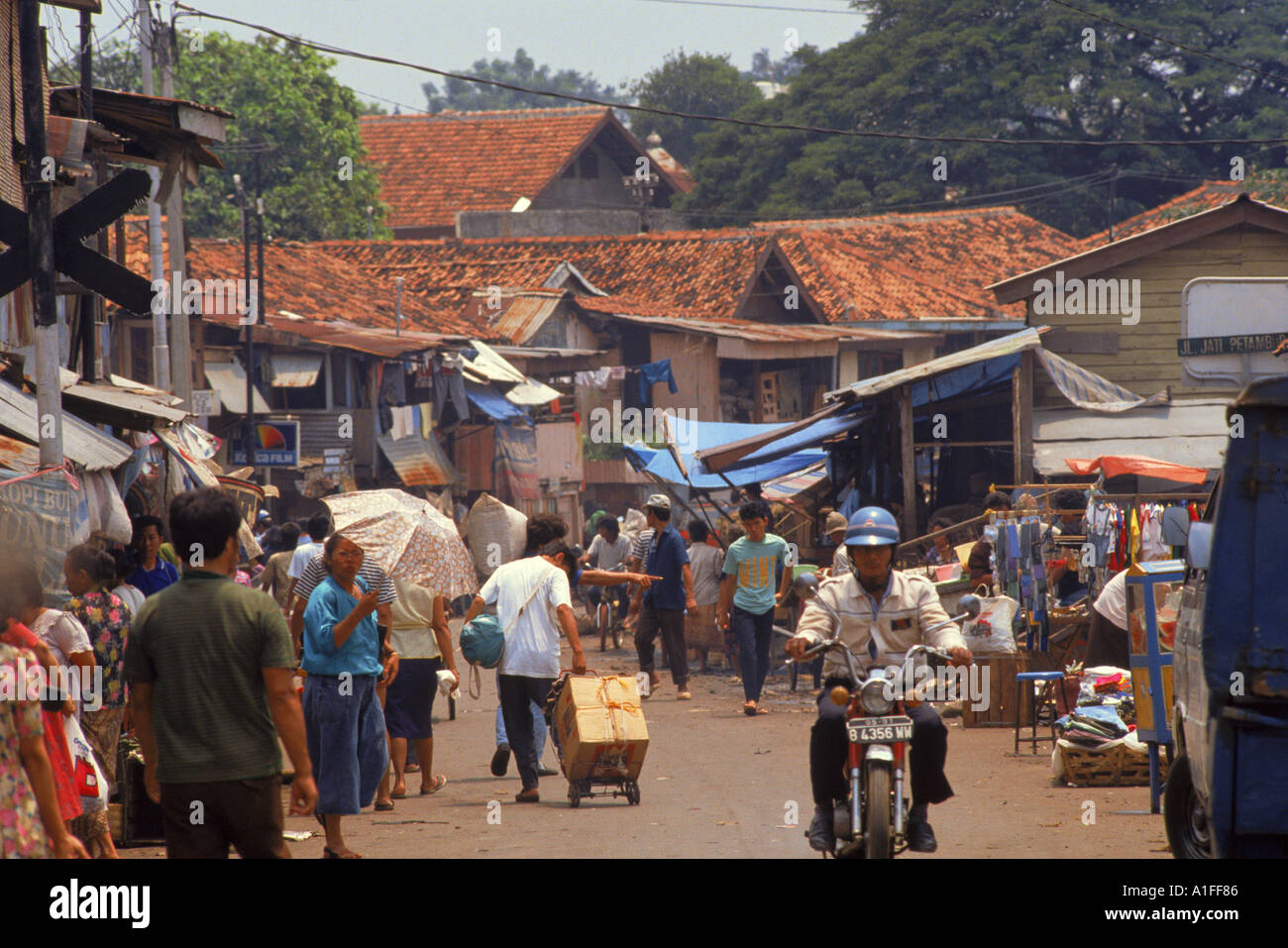 Busy street in Kota the old town of Jakarta Java Indonesia Asia P Van ...
