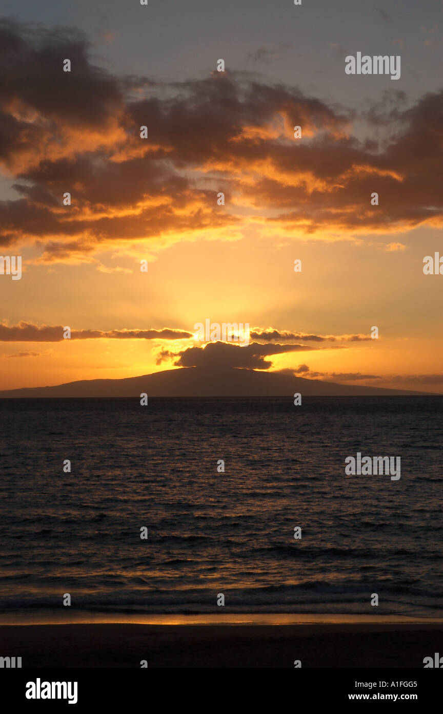 island sunset Hawaii Stock Photo - Alamy