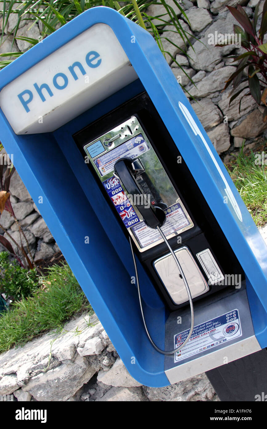 Public Phone Cancun Mexico Stock Photo - Alamy