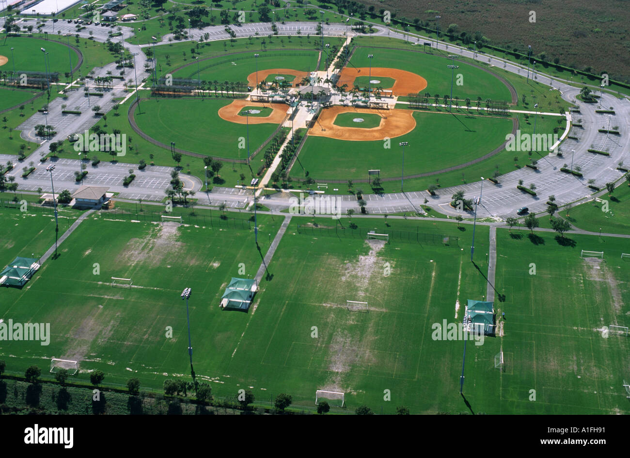 Aerial view of sports complex in theWestin area near Miami Florida ...
