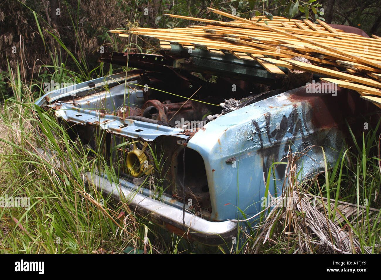 OLD CAR DUMPED IN THE BUSH Stock Photo - Alamy