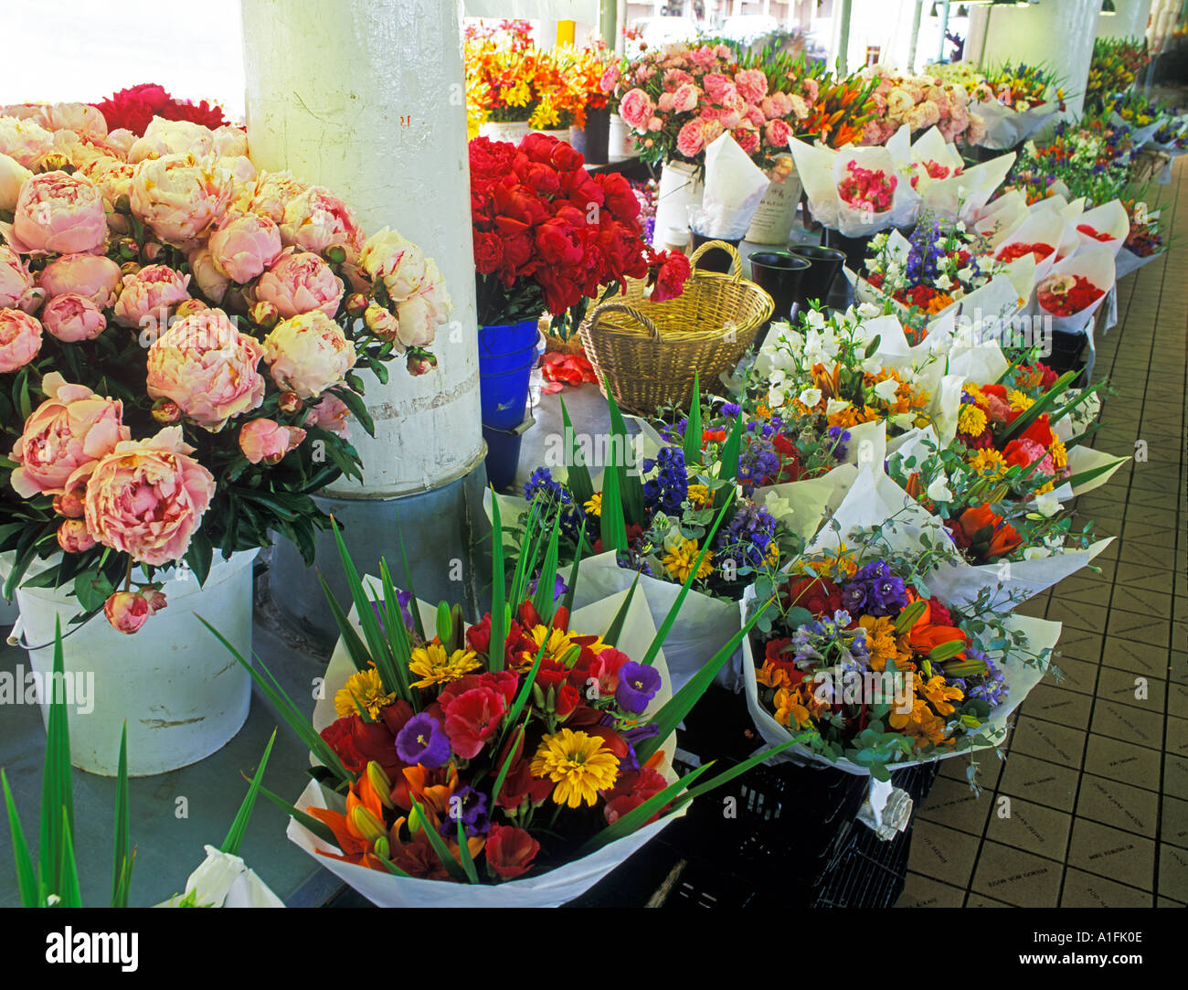 Flowers for sale at Pike s Market Seattle Washington Stock Photo - Alamy