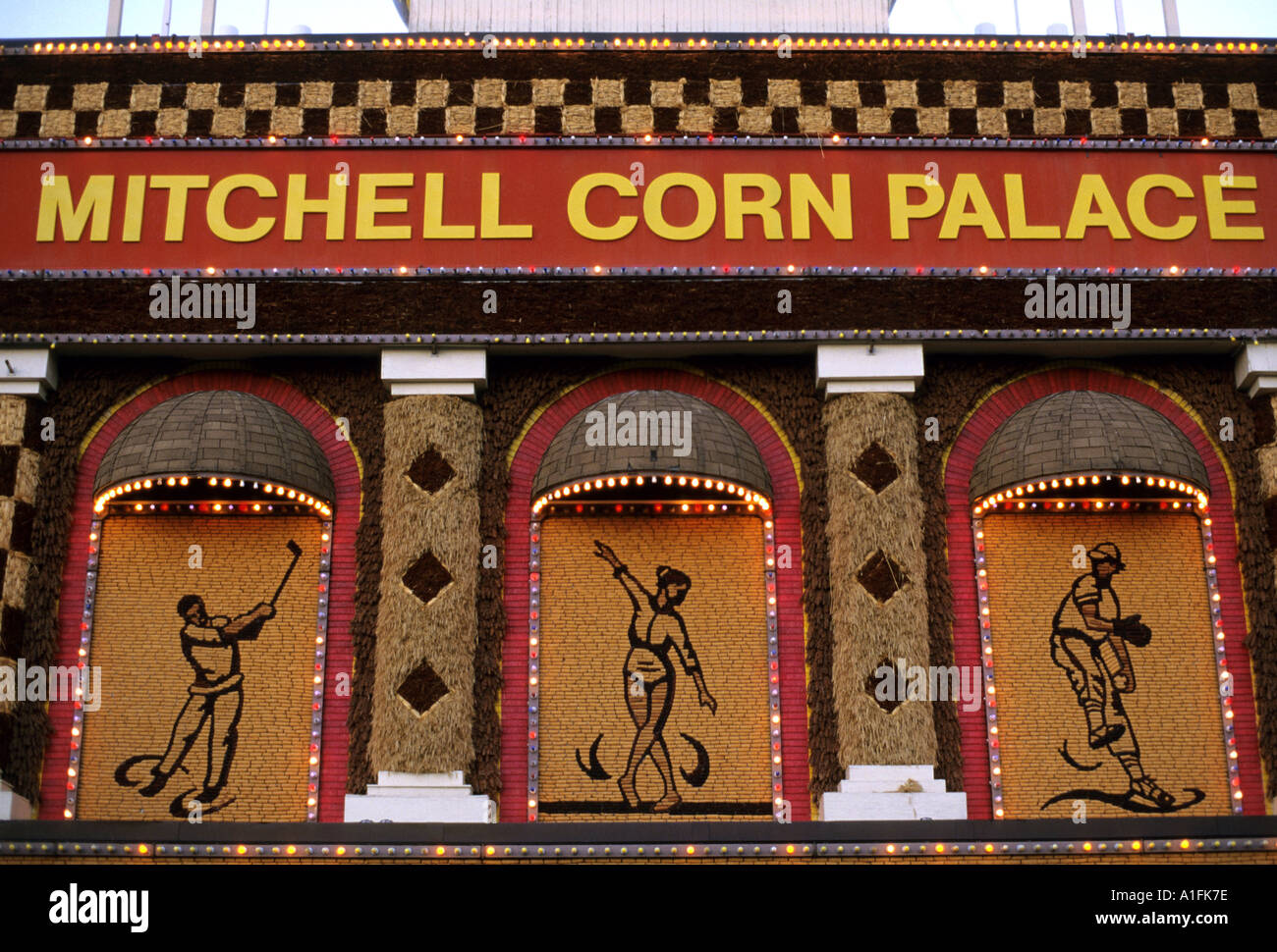 The Corn Palace in Mitchell South Dakota Artwork figures are all made ...