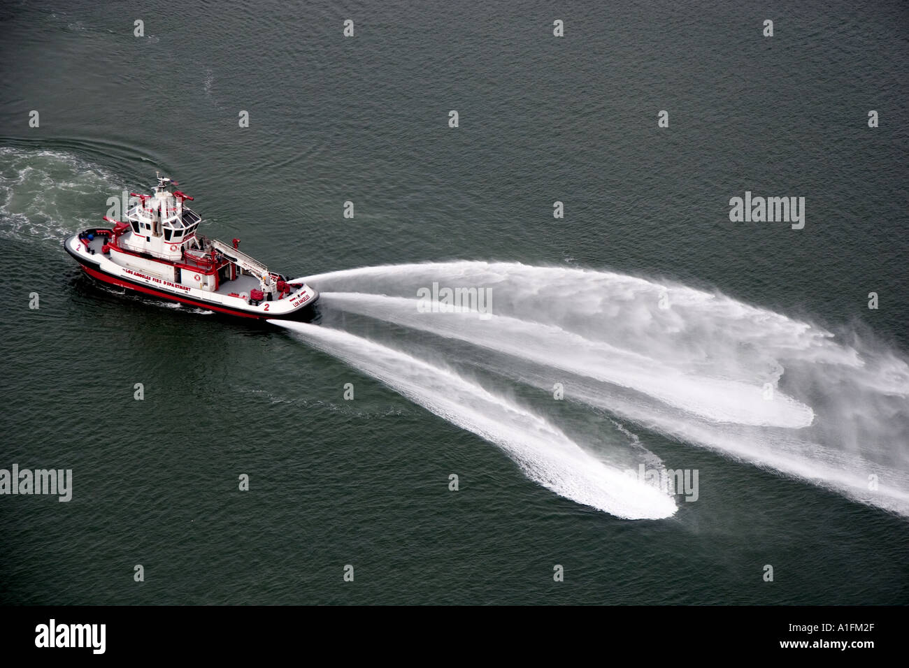 Los Angeles fire department boat California Stock Photo - Alamy