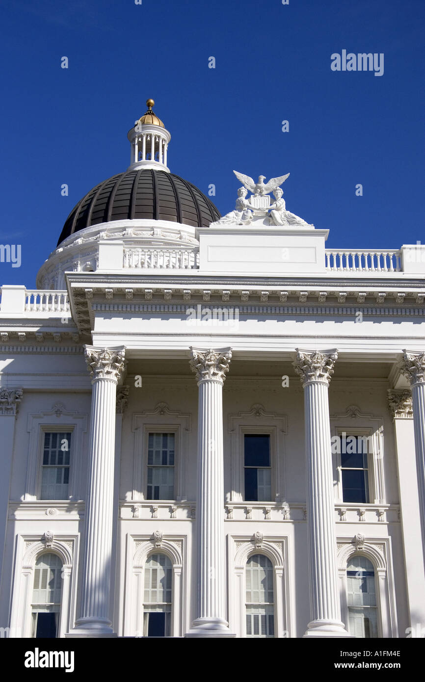 The dome and sculpture on top of the California state capitol building ...