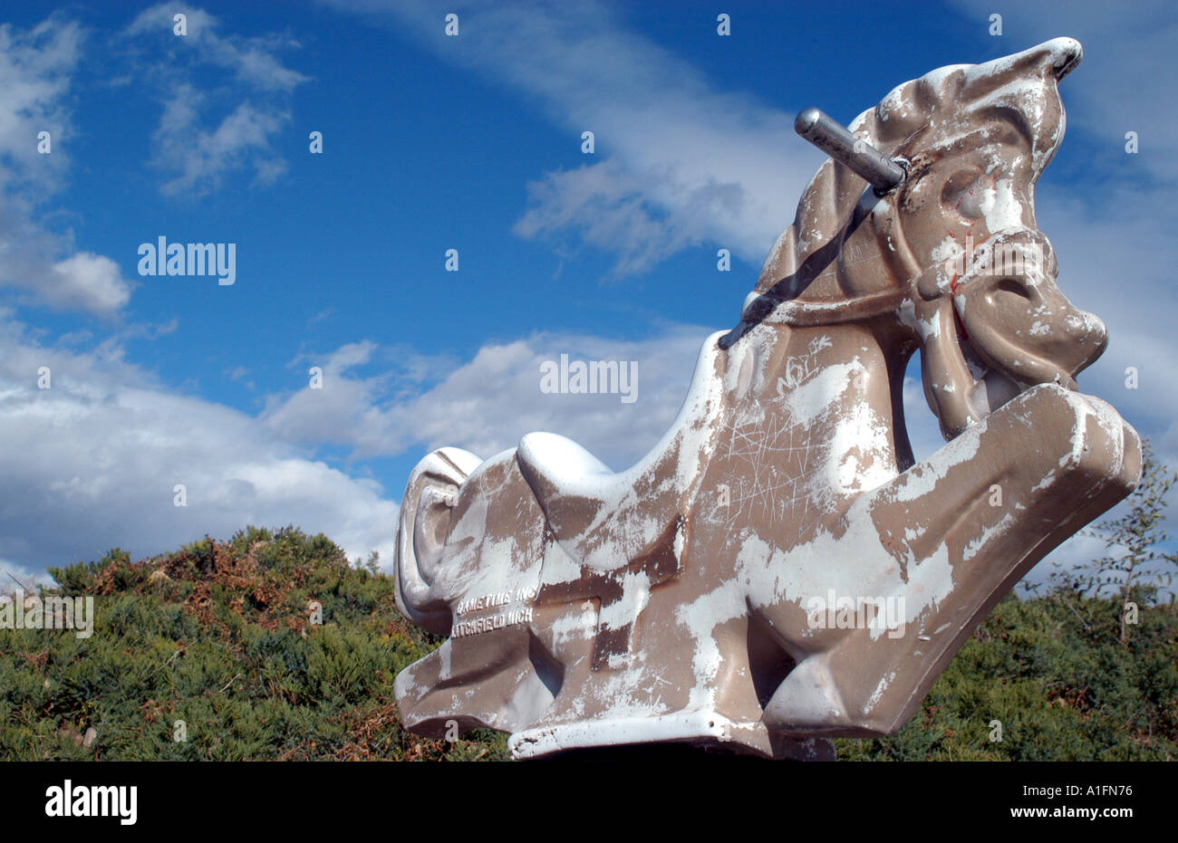 Park play horse Stock Photo - Alamy
