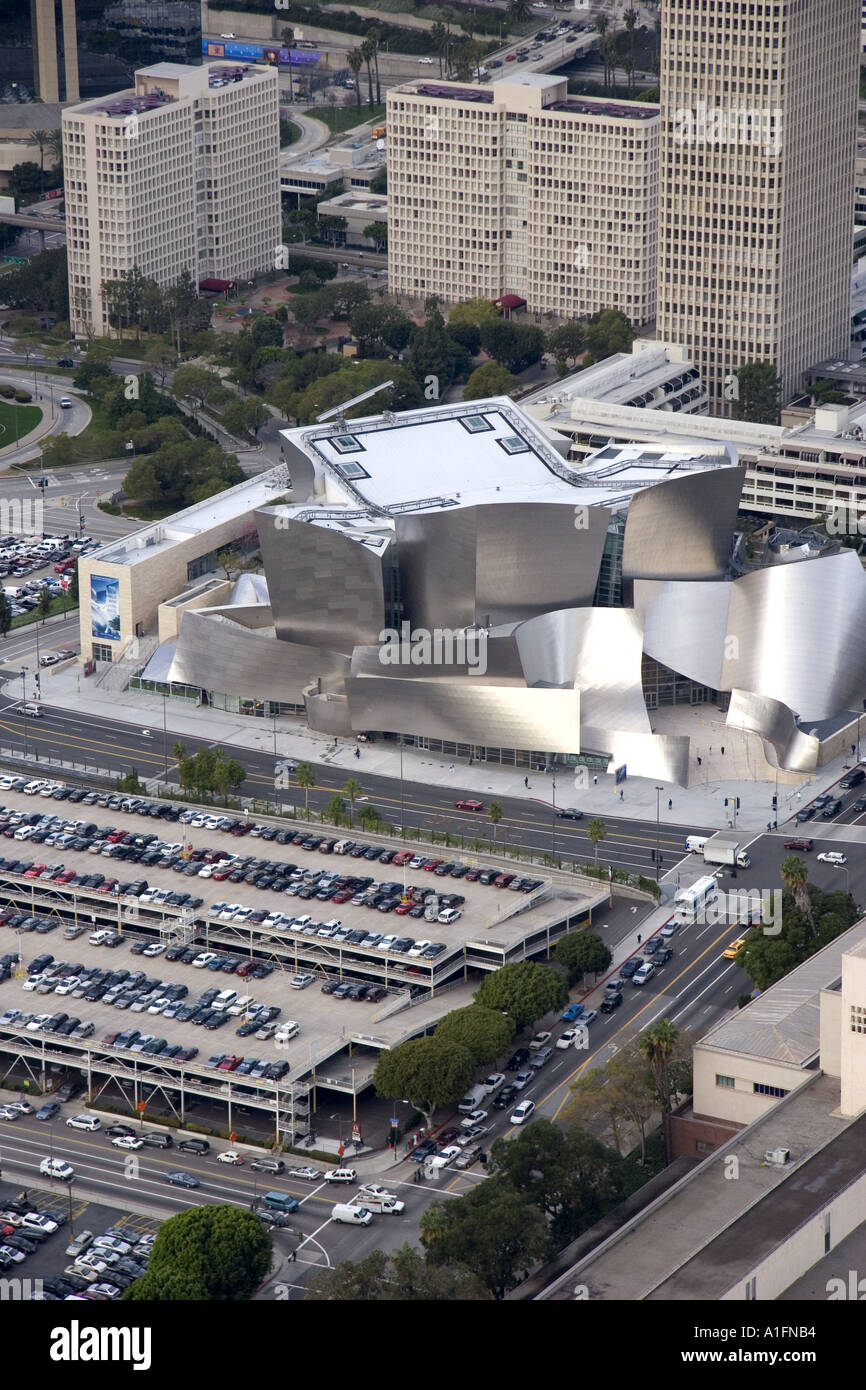 Aerial view of the Disney Cultural Center in downtown Los Angeles ...