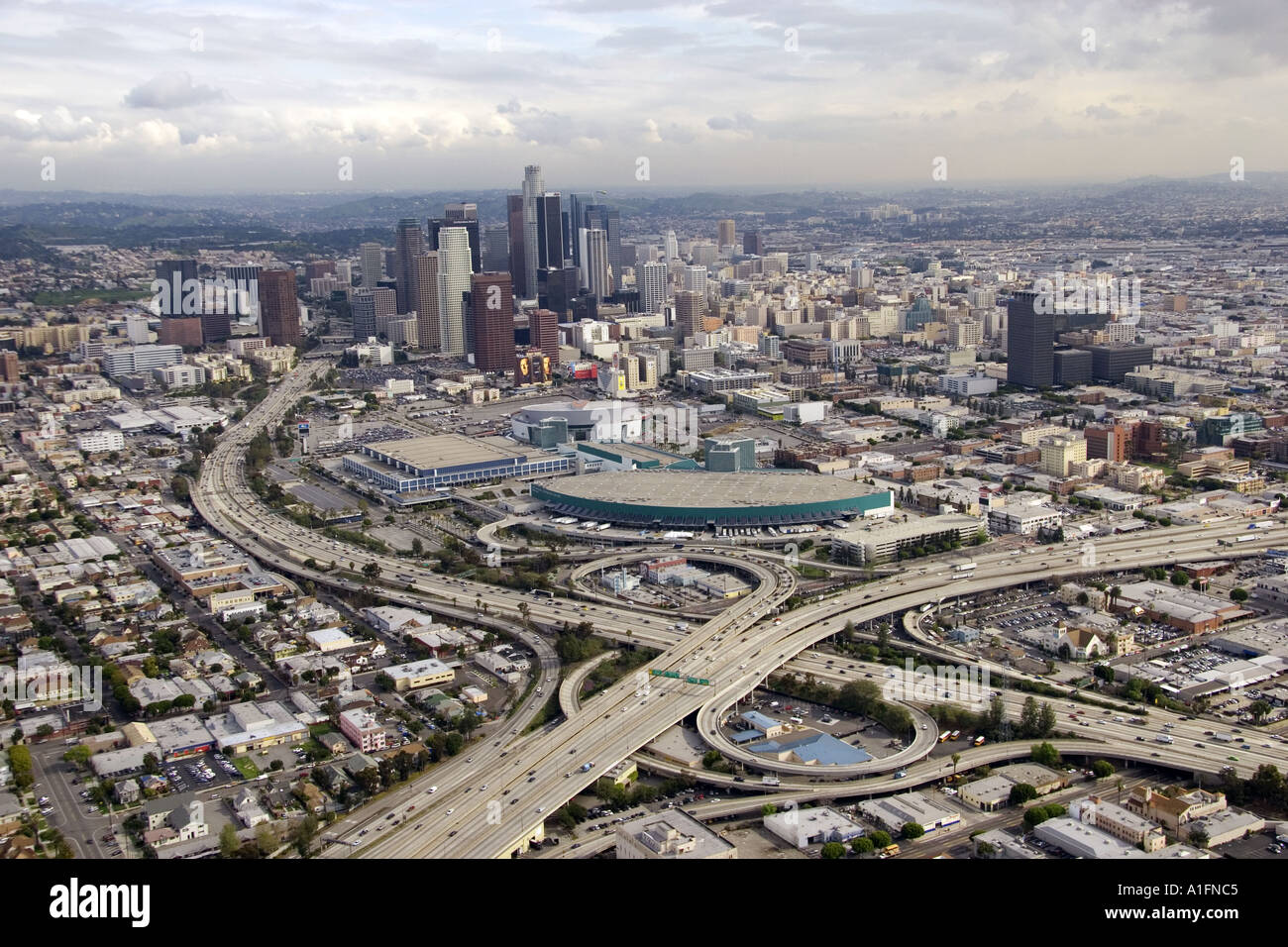 Aerial view of downtown Los Angeles California Stock Photo - Alamy