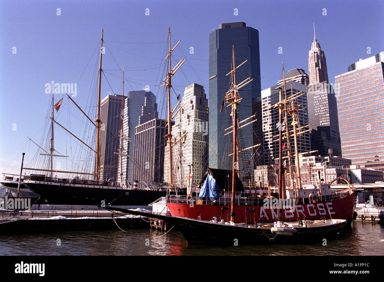 South Street Pier area New York City USA Stock Photo - Alamy