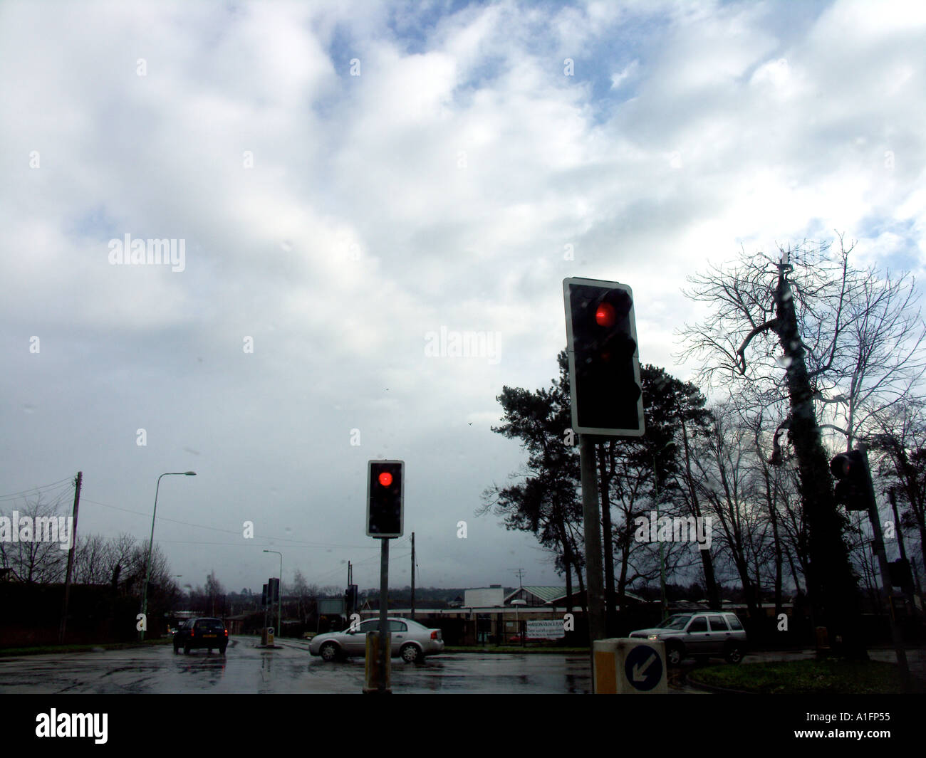 Driving in poor road conditions and low visibility hi-res stock ...