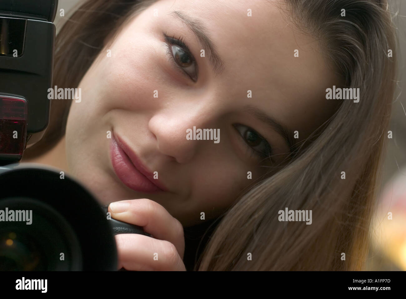 Pretty European woman with beautiful smile Stock Photo - Alamy