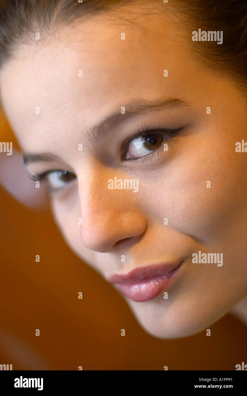 Pretty European woman with beautiful smile Stock Photo - Alamy