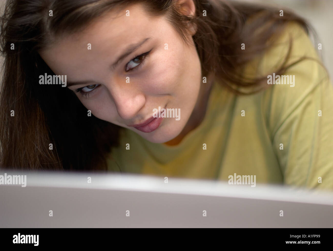 Pretty European woman with beautiful smile Stock Photo - Alamy