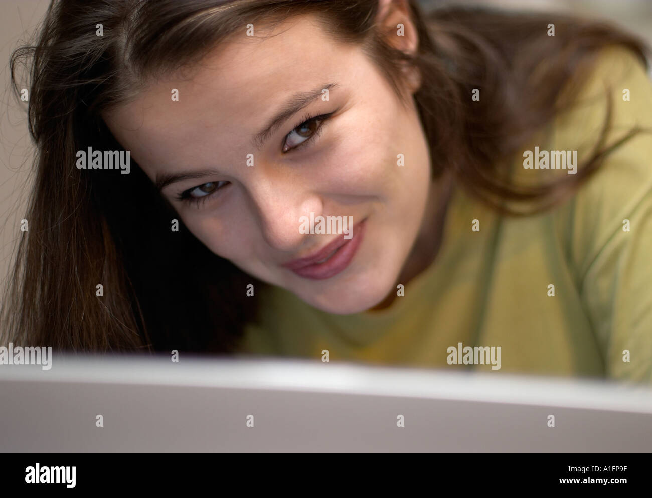 Pretty European woman with beautiful smile Stock Photo - Alamy