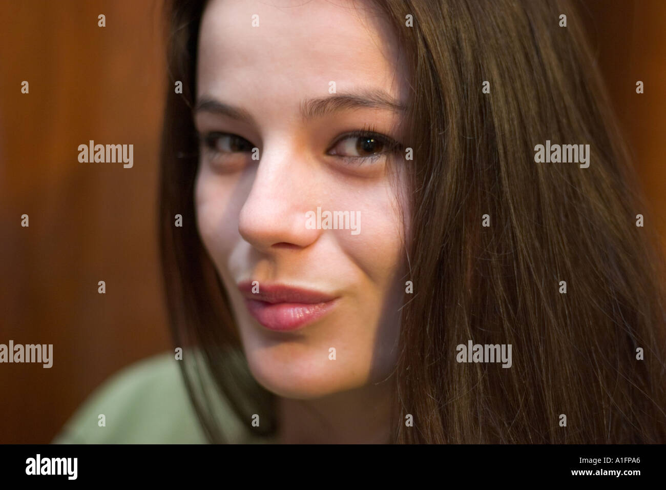 Pretty European woman with beautiful smile Stock Photo - Alamy