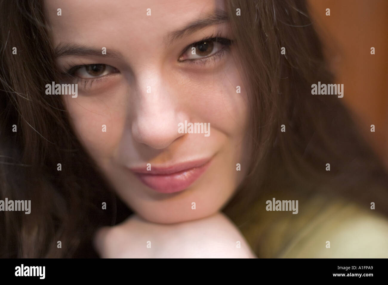 Pretty European woman with beautiful smile Stock Photo - Alamy