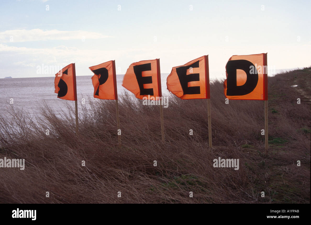 Lines of Defence art installation Bawdsey Suffolk England Stock Photo ...