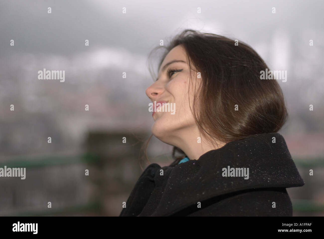 Pretty European woman with beautiful smile Stock Photo - Alamy