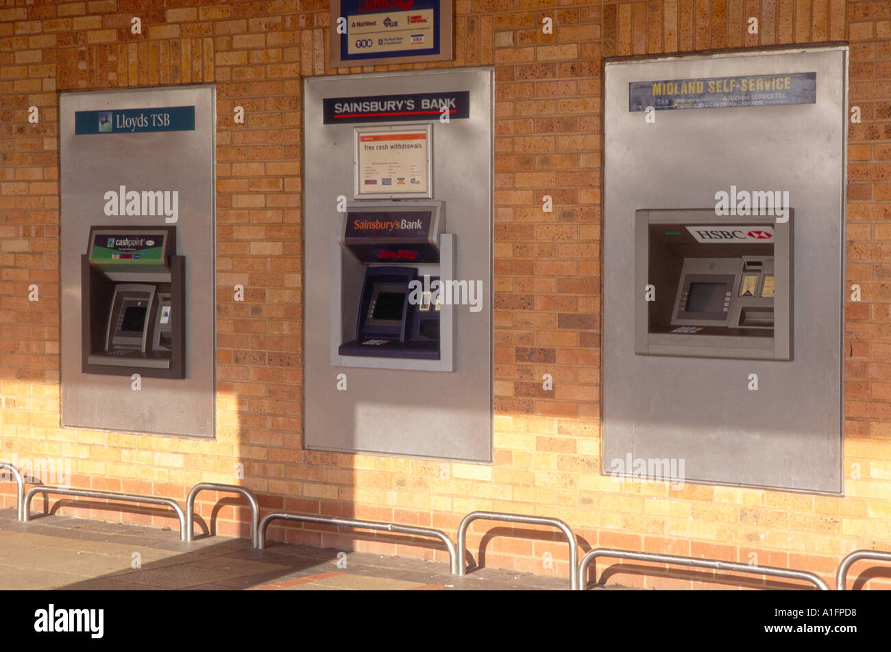 Cash machines at supermarket Stock Photo - Alamy