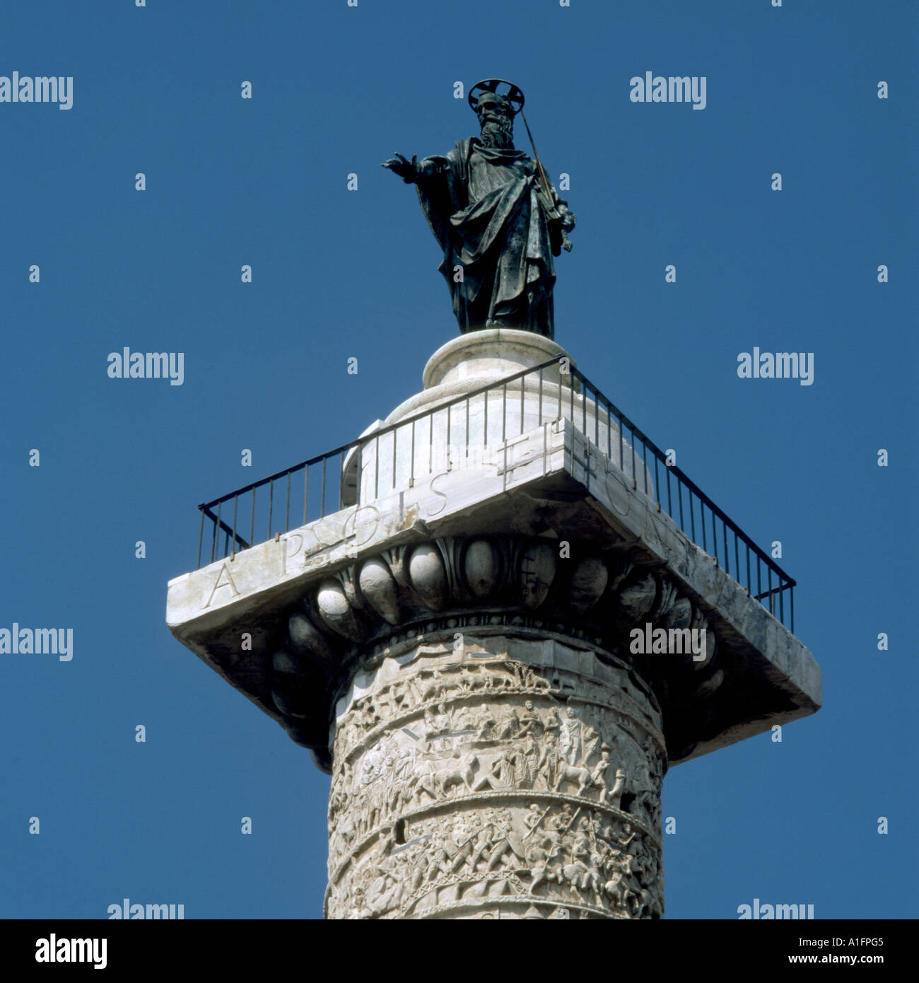 Statue and column of Marcus Aurelius Rome Italy Stock Photo - Alamy