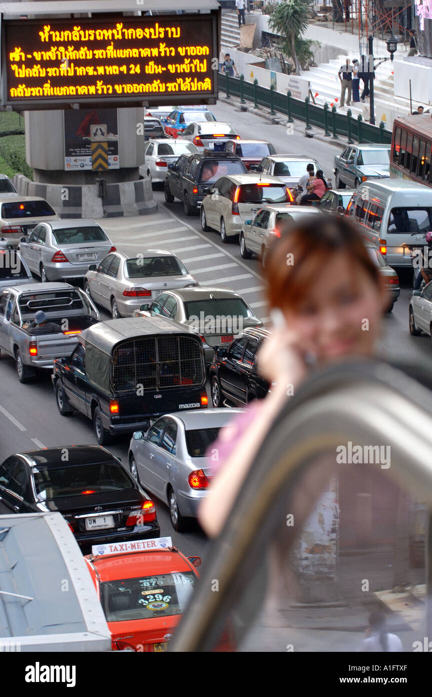 Queue of Traffic in Bangkok Thailand Stock Photo - Alamy