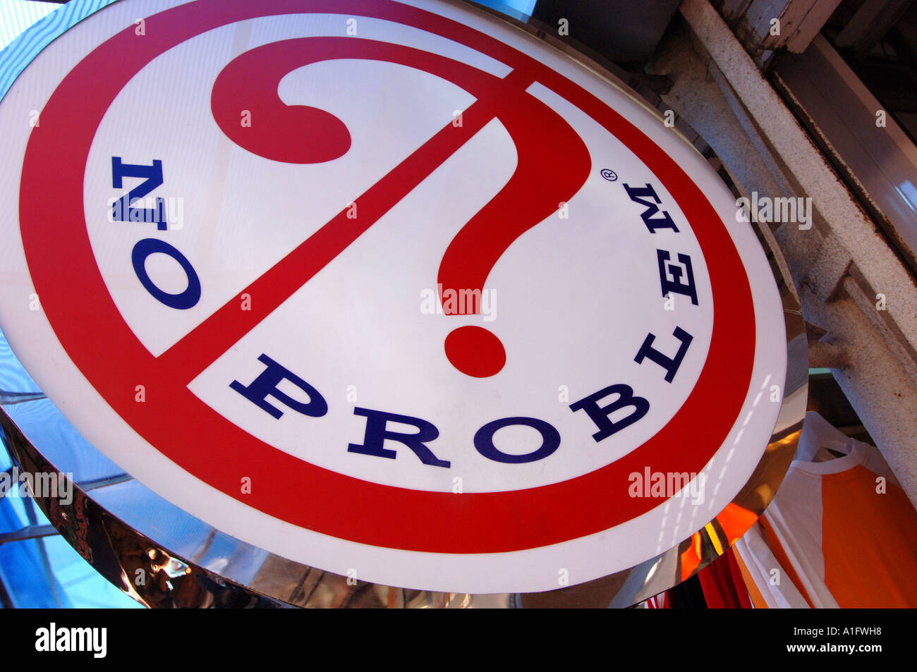 No problem sign Chatuchak weekend market Bangkok Thailand Stock Photo ...