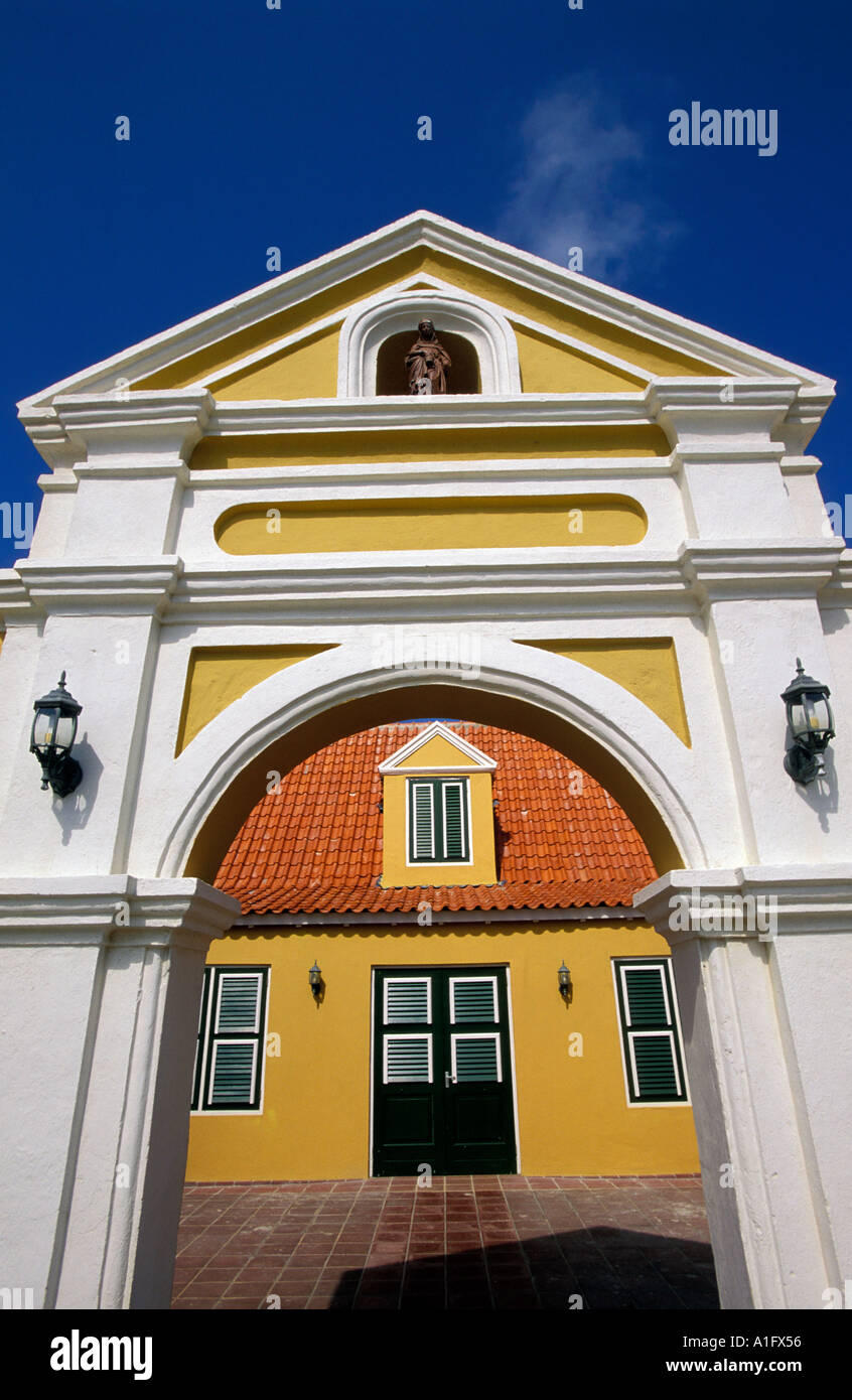 Colorful archway of historic building in Curacao, Dutch caribbean Stock ...
