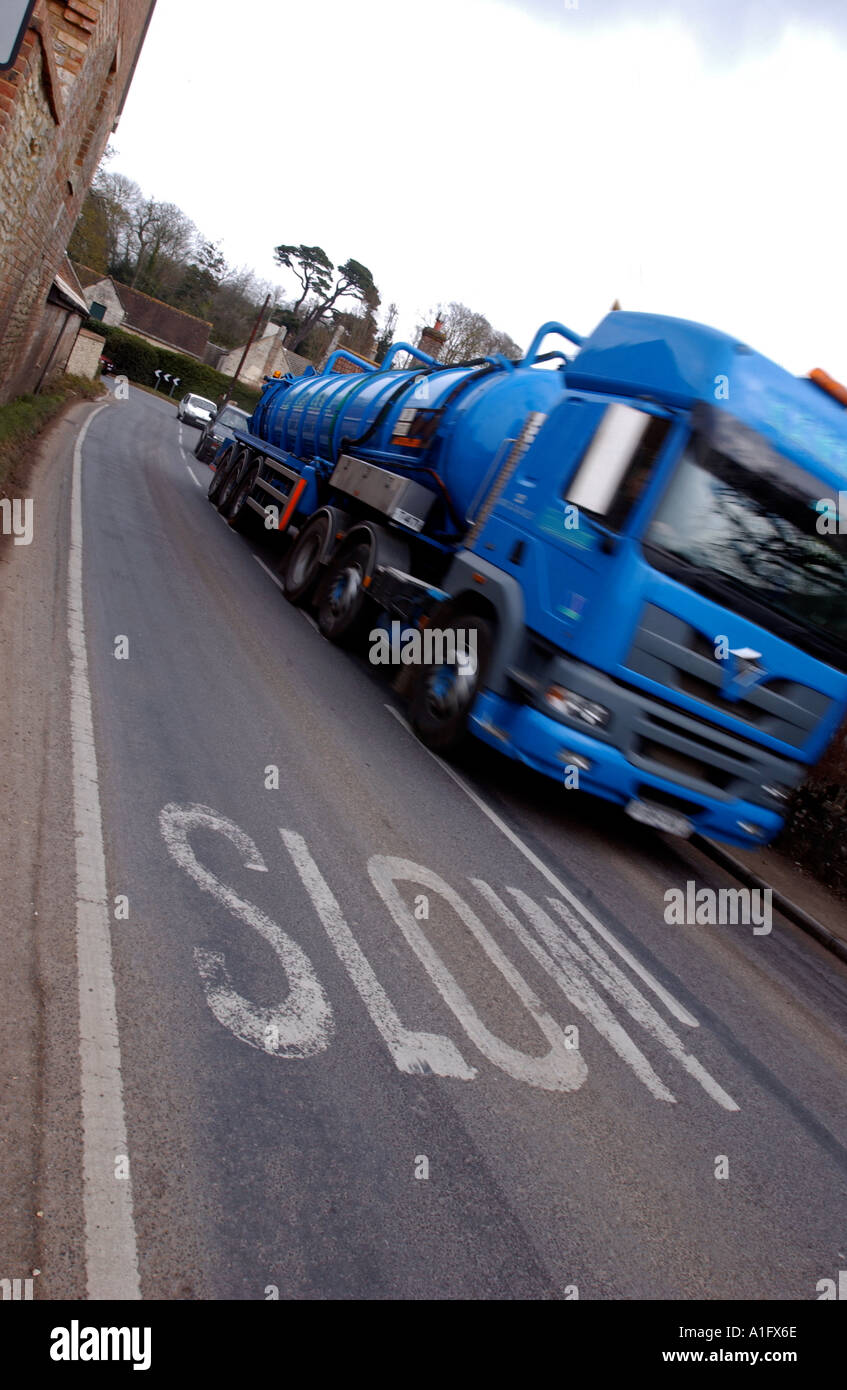 Village driving through lorry truck articulated hi-res stock ...