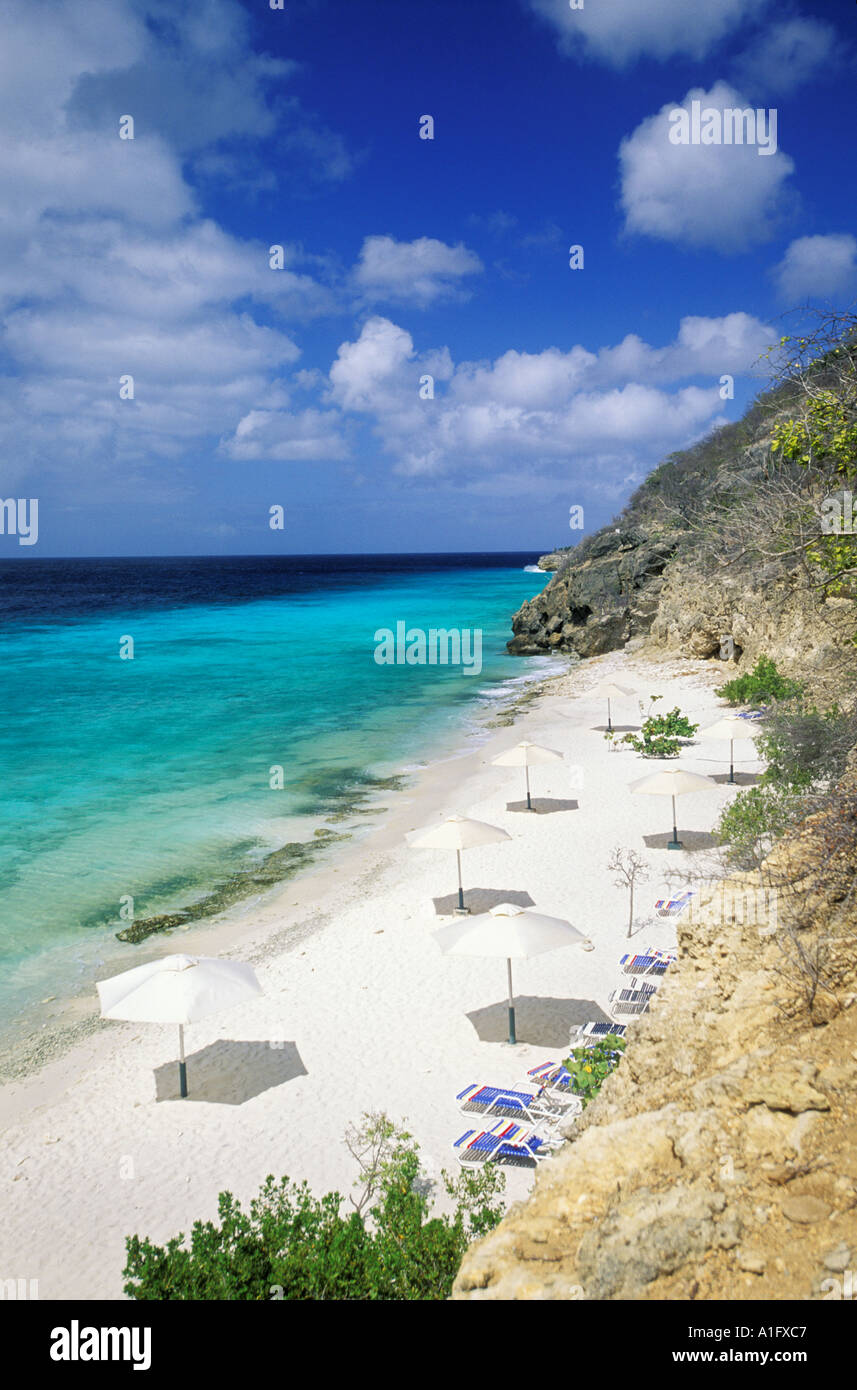 CARIBBEAN Netherlands Curacao Playa Porto Marie Beach Azure Blue Waters ...