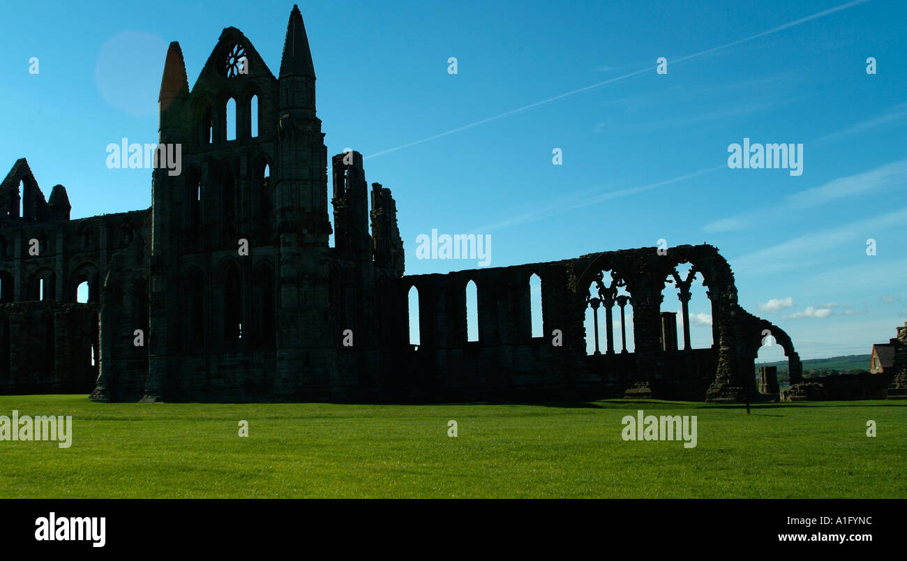 Silhouette of Whitby Abbey North Yorkshire Stock Photo - Alamy