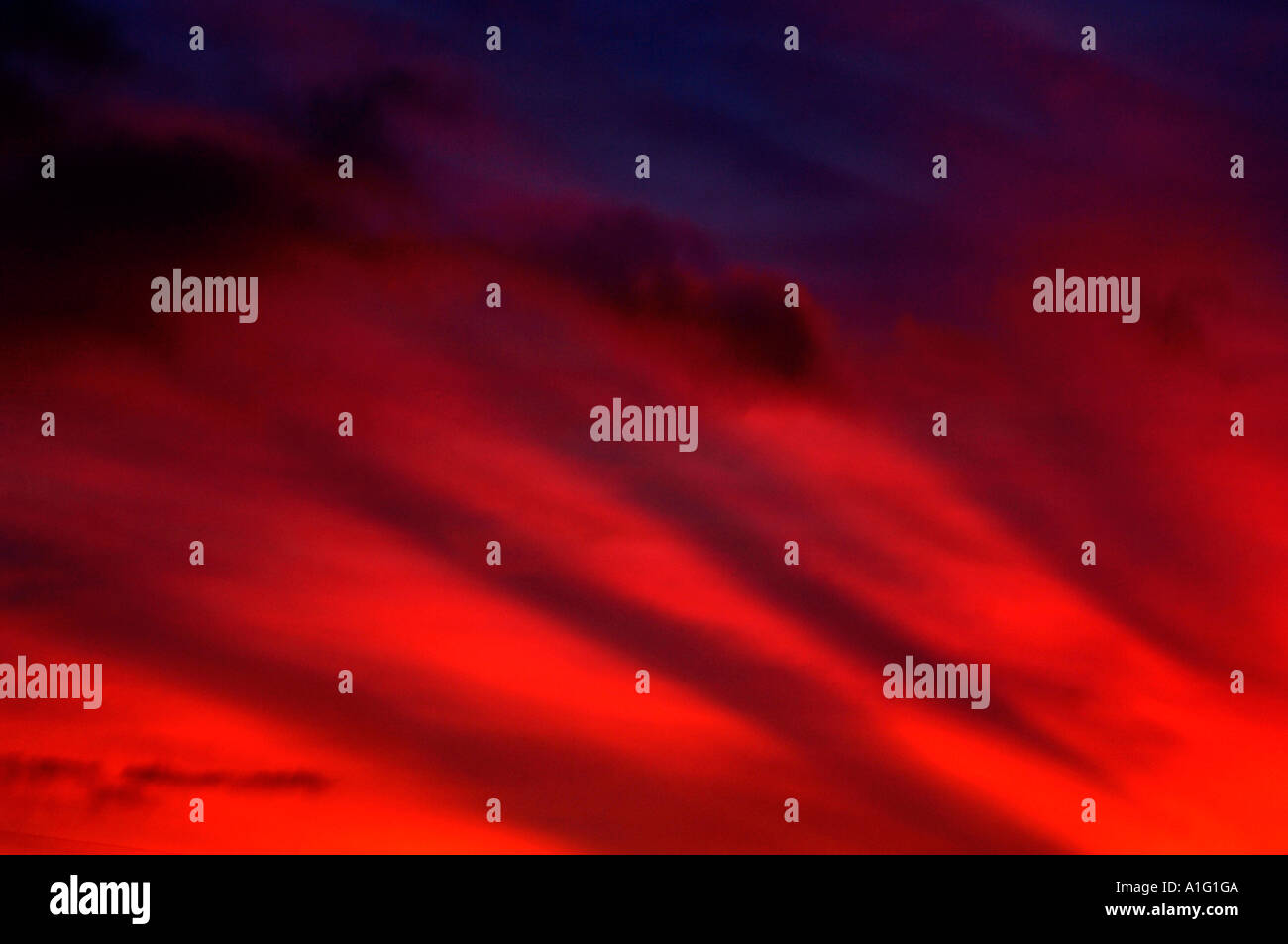 Natural Red Sky At Night Stock Photo - Alamy
