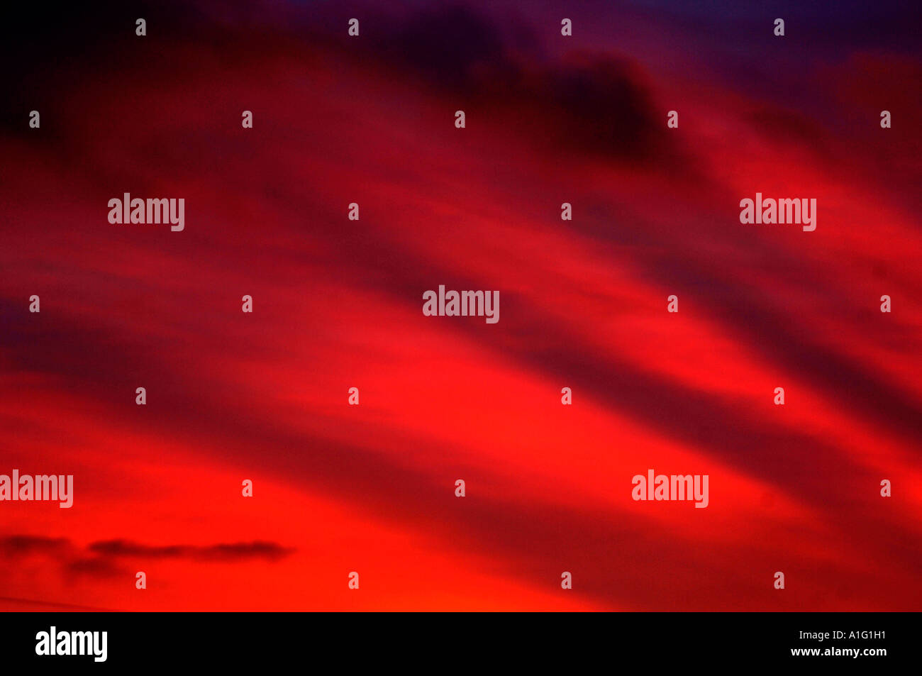 Natural Red Sky At Night Stock Photo - Alamy