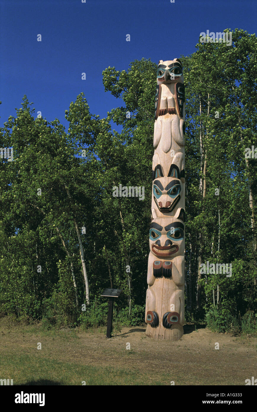 Alaska Native Totem Pole UAF Museum Fairbanks AK Stock Photo - Alamy