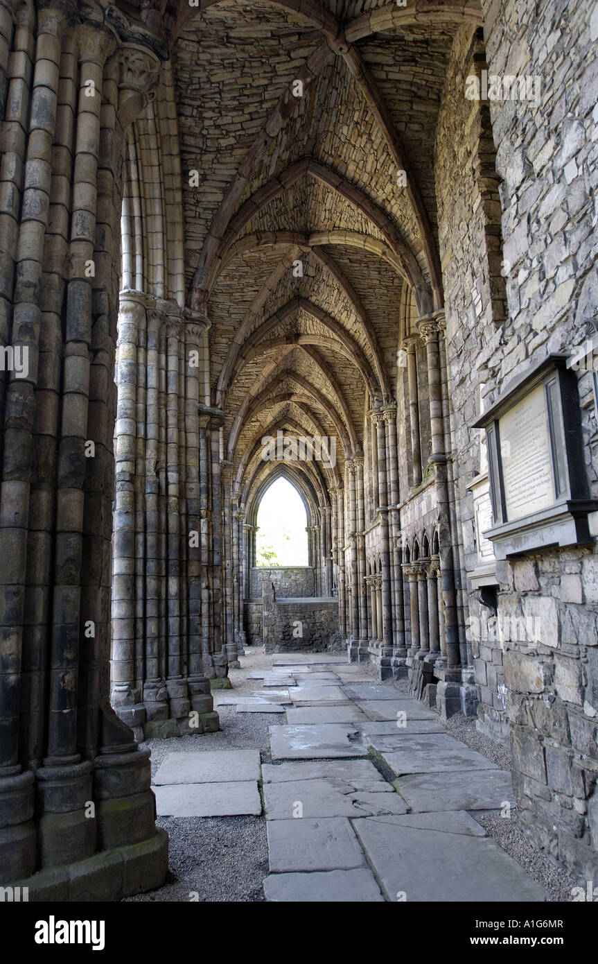 The ruins of Holyrood Abbey on Edinburgh s historic Royal Mile Stock ...