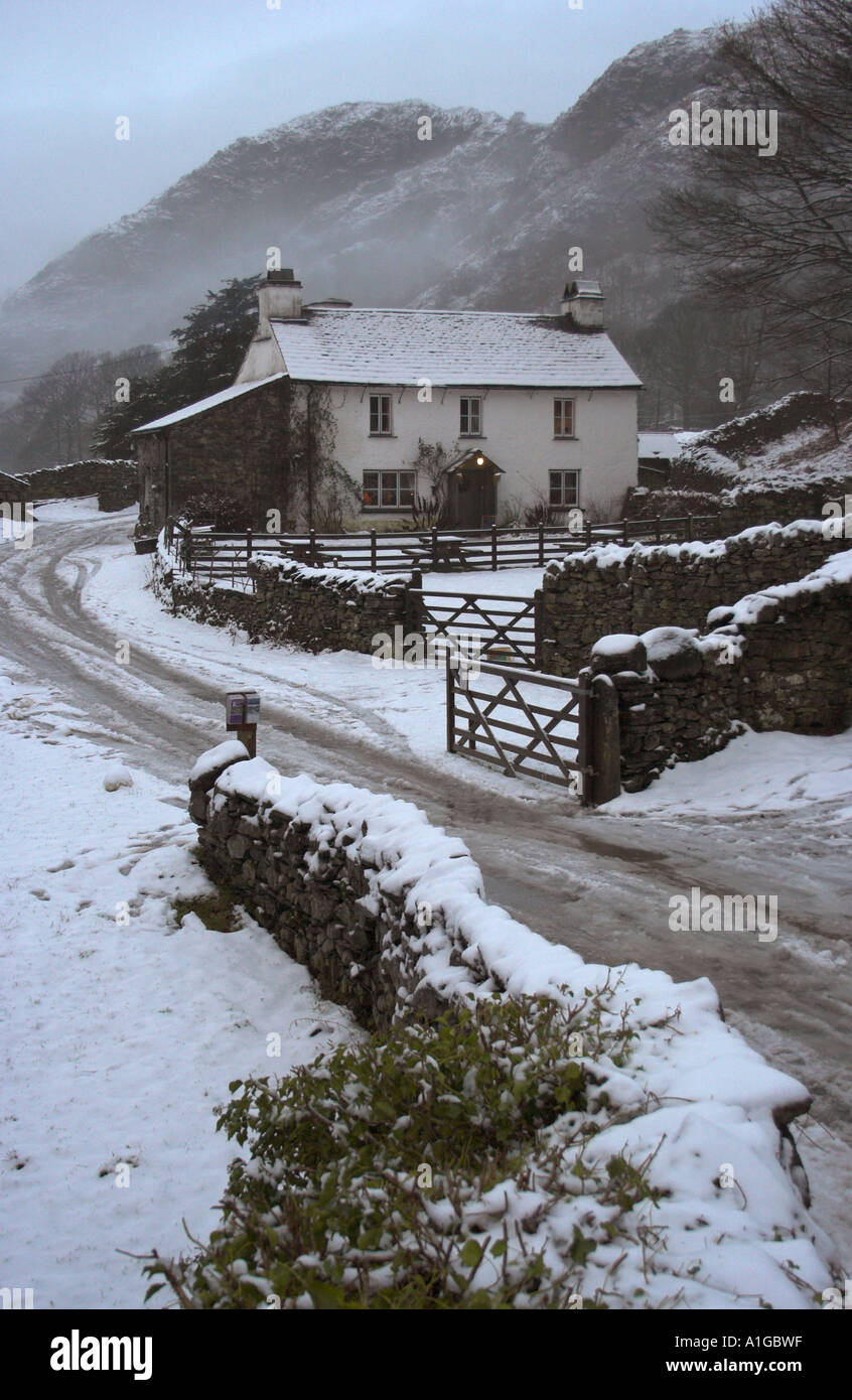 Yew Tree Farm a traditional farm house in the Lake District under a ...