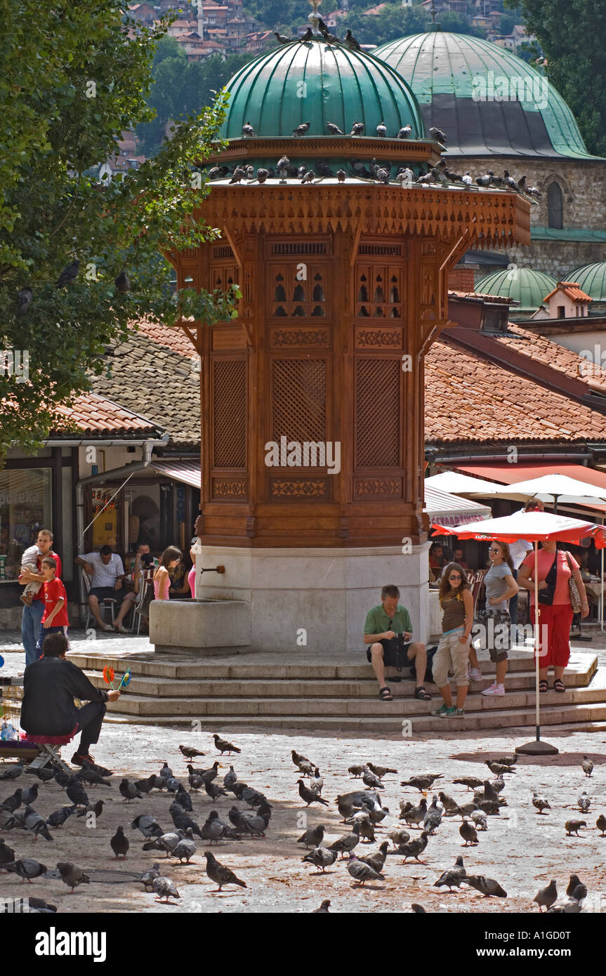 Bascarsija Turkish Quarter Sebilj Fountain and Husrevbey Mosque ...