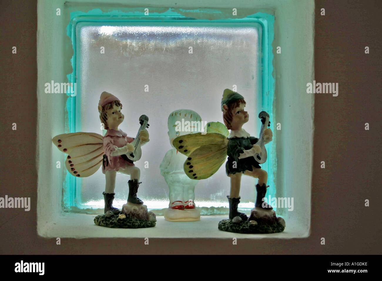 2 winged elf playing the lute Stock Photo - Alamy