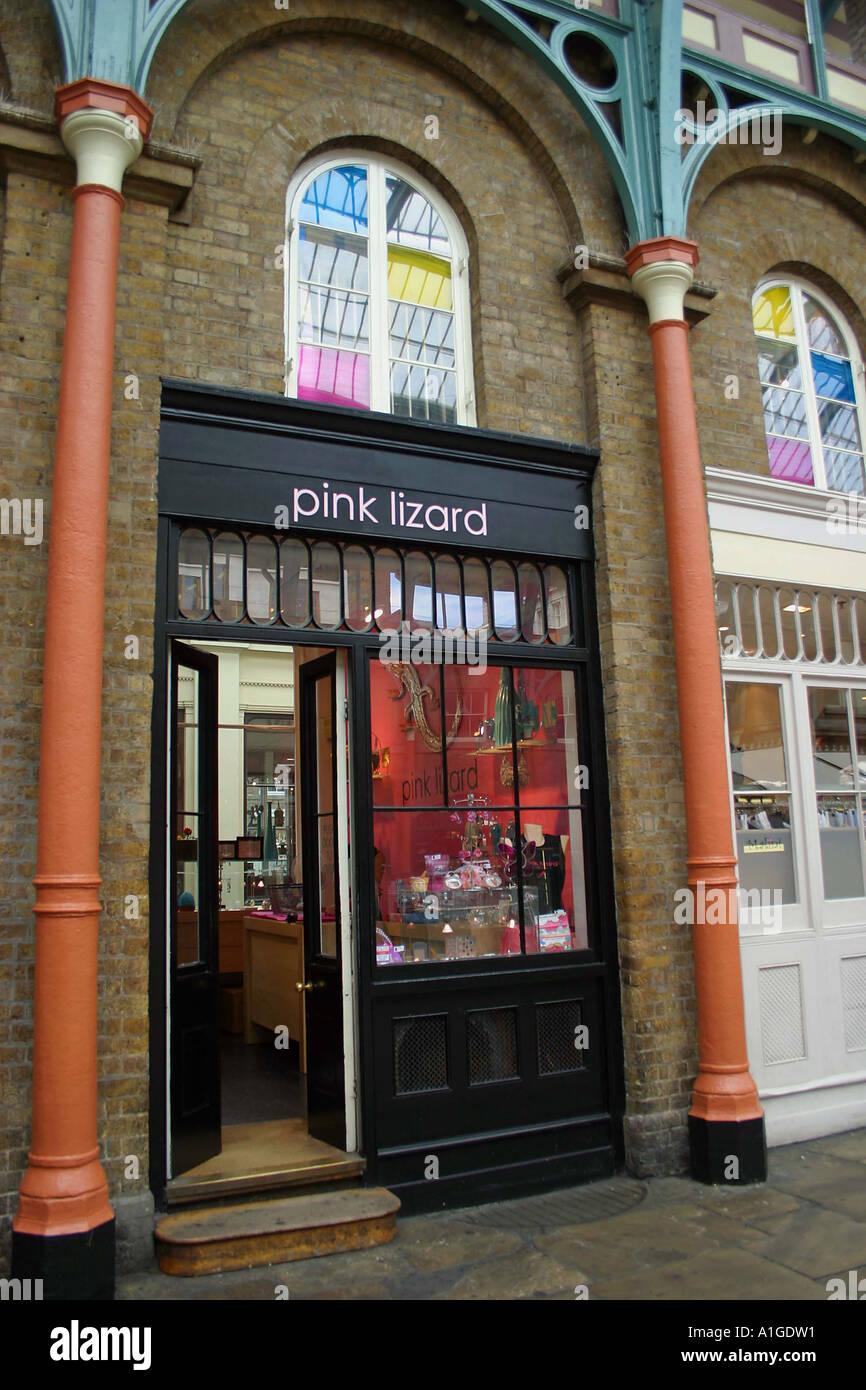 Decorative shop windows London - Pink Lizard Stock Photo - Alamy